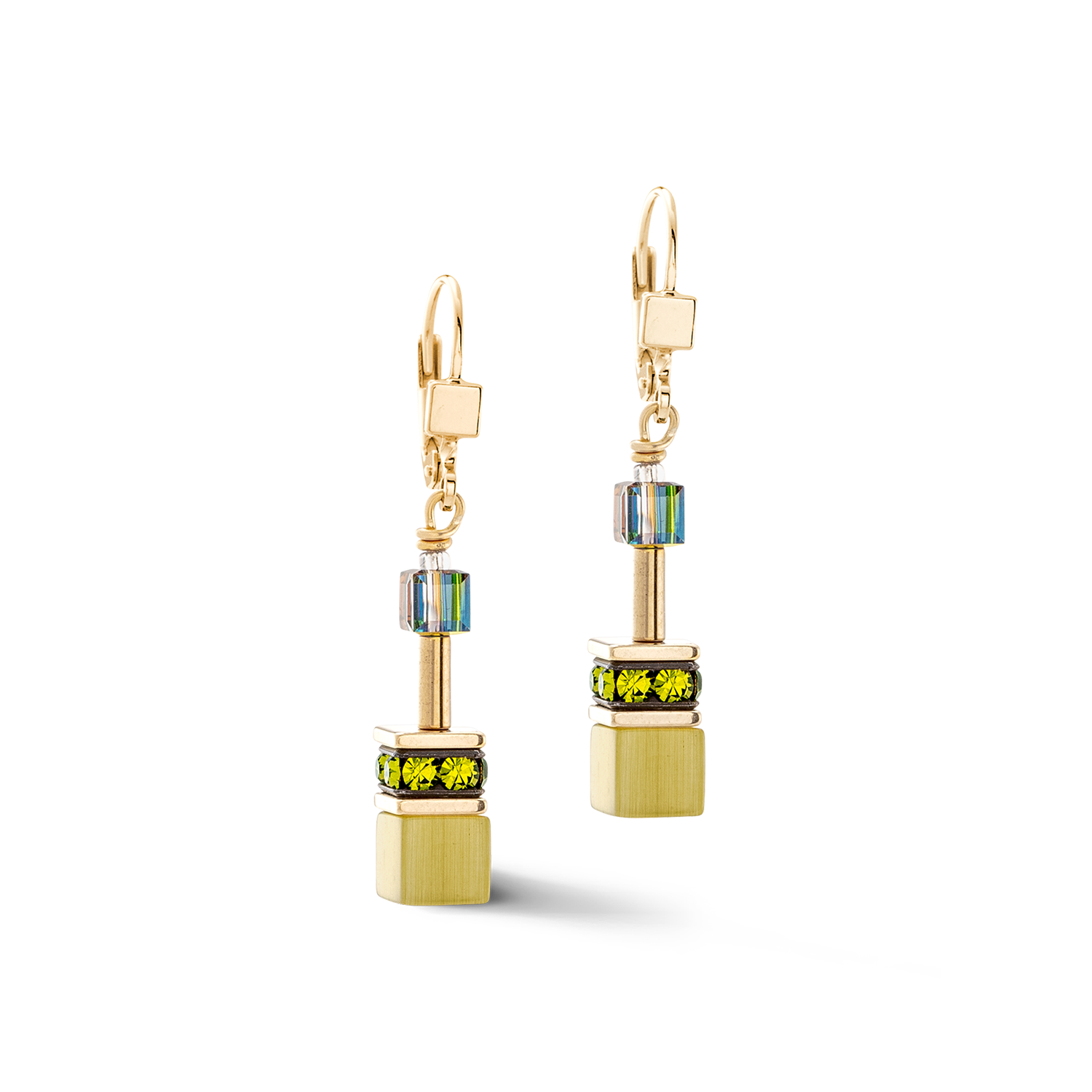 GeoCUBE® Iconic Mono Gold Ohrringe oliv – COEUR DE LION GeoCUBE® Iconic Mono Gold Ohrringe oliv – COEUR DE LION